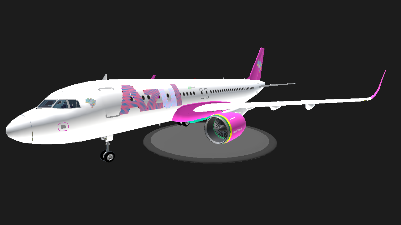 SimplePlanes | Airbus A320NEO [With Cockpit Model] Azul Rosa.